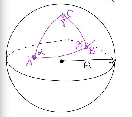 Solved 1)Let a triangle be a spherical triangle with | Chegg.com