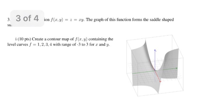 Solved f(x, y) = z = xy. The graph of this function forms | Chegg.com