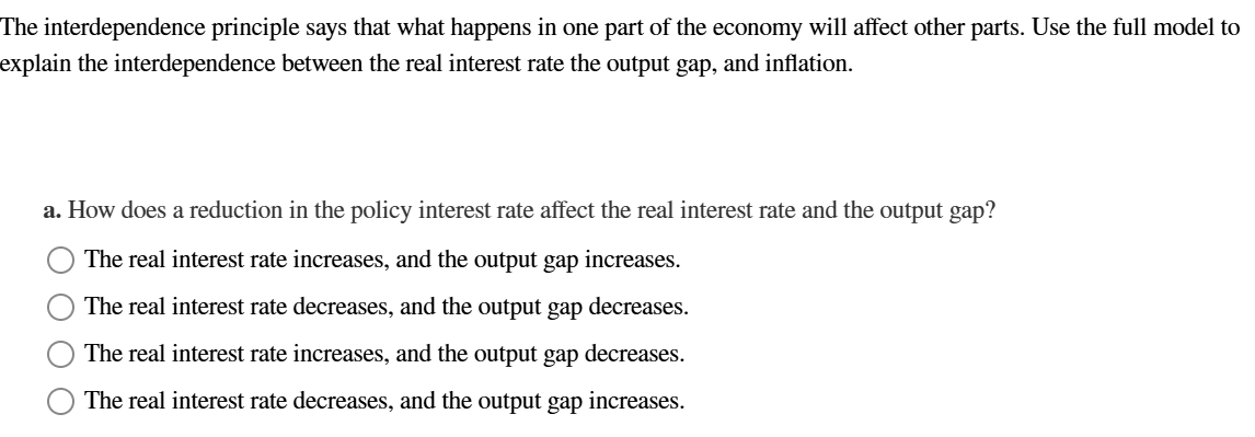 Solved The interdependence principle says that what happens | Chegg.com