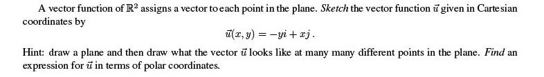 Solved A vector function of R2 assigns a vector to each | Chegg.com