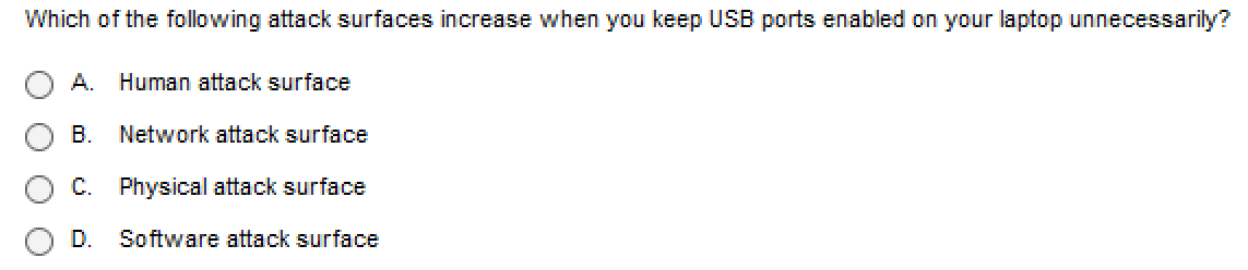 Solved Which of the following attack surfaces increase when | Chegg.com