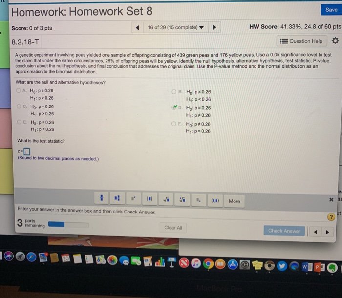 Solved Homework: Homework Set 8 Save Hw Score: 41.33%, 24.8 | Chegg.com