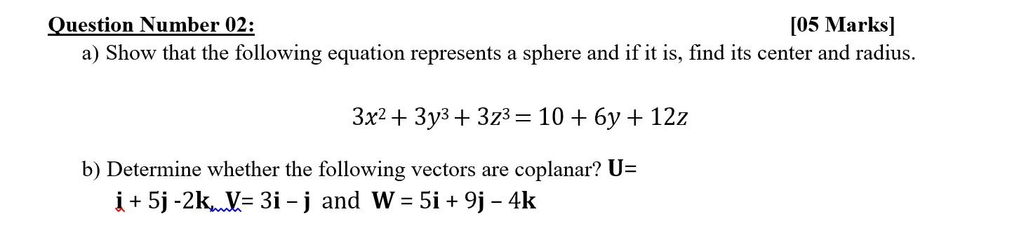 Solved Subject: Multivariate Calculus Question Number 02: | Chegg.com