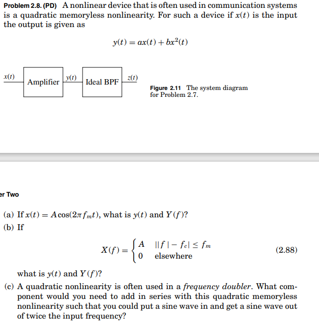 Solved Problem 2 8 Pd A Nonlinear Device That Is Often