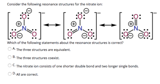 Solved Consider the following resonance structures for the | Chegg.com