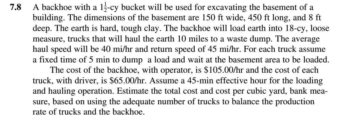 TABLE 7.3 | Range of swell factors of earth and rock. | Chegg.com