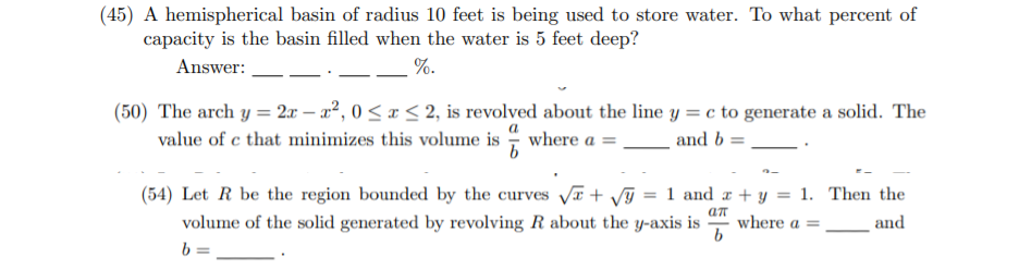 Solved (45) A hemispherical basin of radius 10 feet is being | Chegg.com