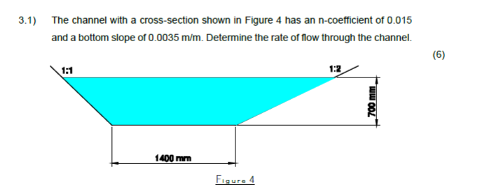 Solved 3.1) The channel with a cross-section shown in Figure | Chegg.com