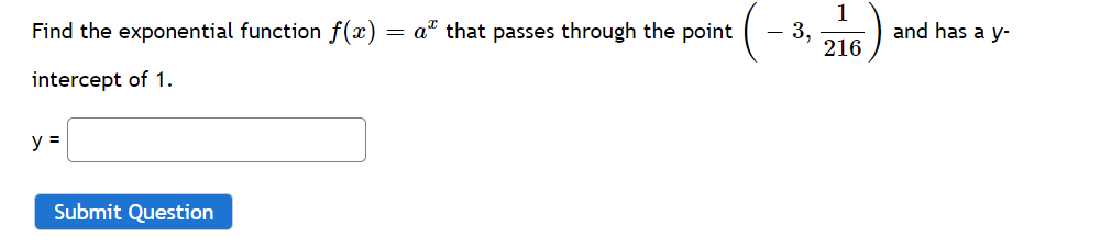 Solved 3 Find a formula for the exponential function passing | Chegg.com