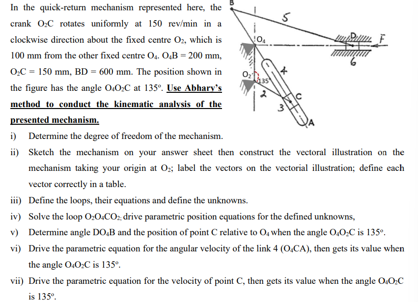 Solved In the quick-return mechanism represented here, the | Chegg.com