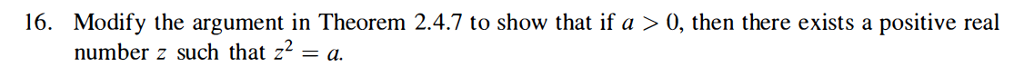 Solved 24.7 Theorem There exists a positive real umber x | Chegg.com | Chegg.com