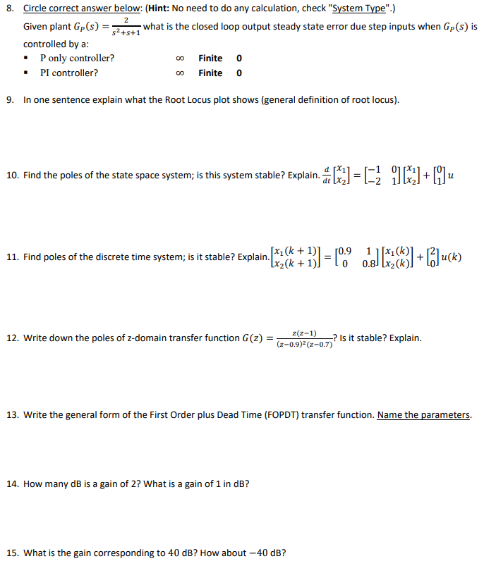 Solved 8. Circle correct answer below: (Hint: No need to do | Chegg.com