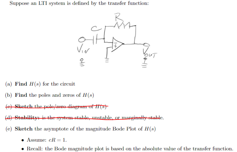 Solved Suppose an LTI system is defined by the transfer | Chegg.com