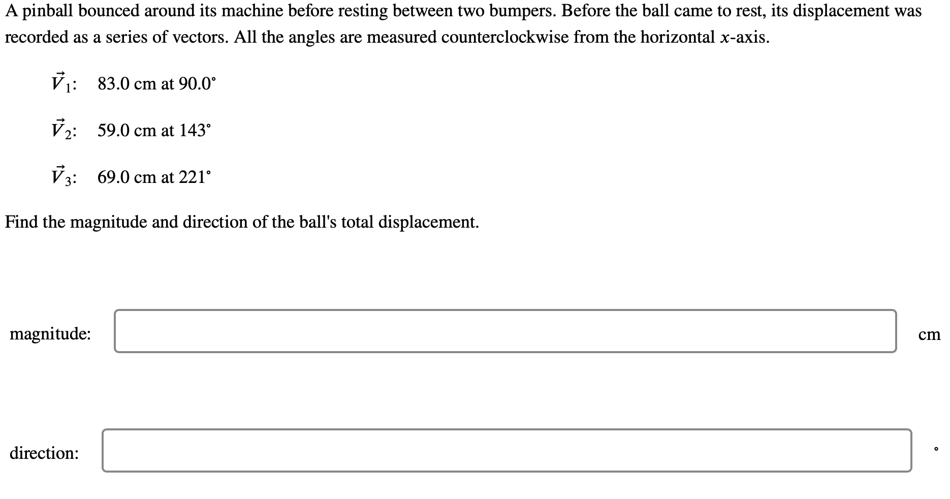 Solved A pinball bounced around its machine before resting | Chegg.com