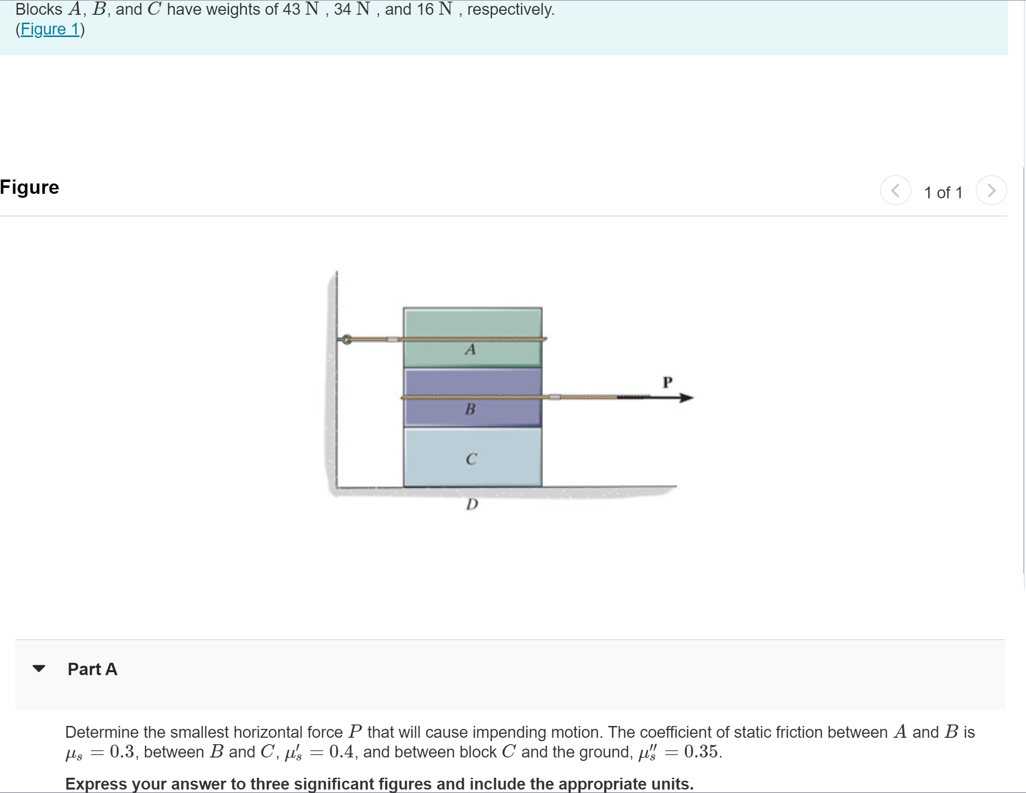 Solved Figurepart Adetermine The Smallest Horizontal Force P