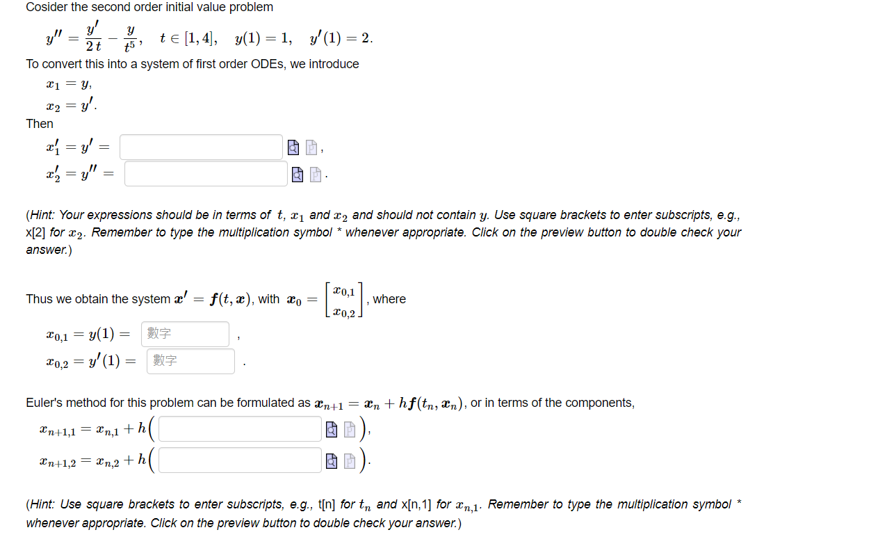 Solved Cosider the second order initial value problem | Chegg.com