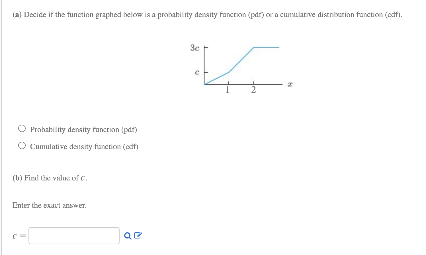 Solved (a) Decide if the function graphed below is a | Chegg.com