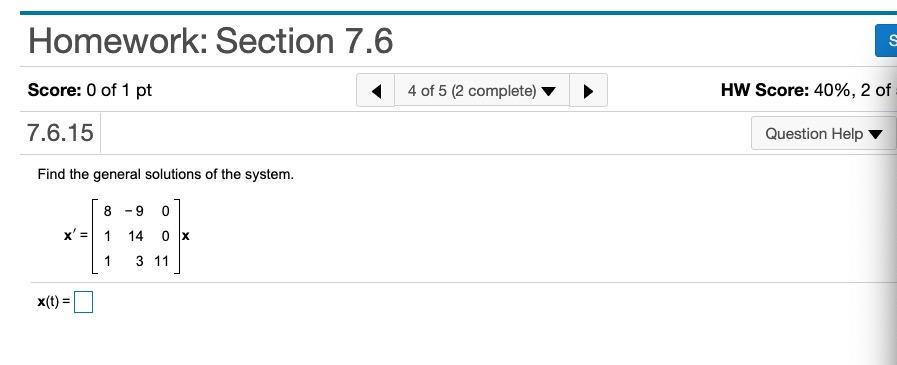 Solved Homework: Section 7.6 S Score: 0 of 1 pt 4 of 5 (2 | Chegg.com