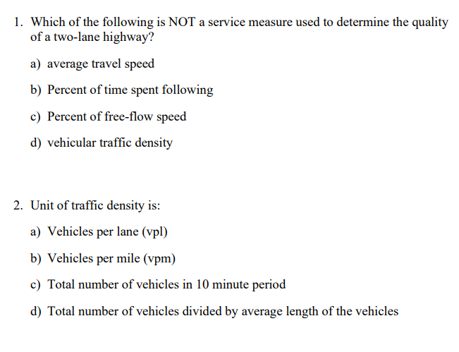 Solved 1. Which of the following is NOT a service measure | Chegg.com