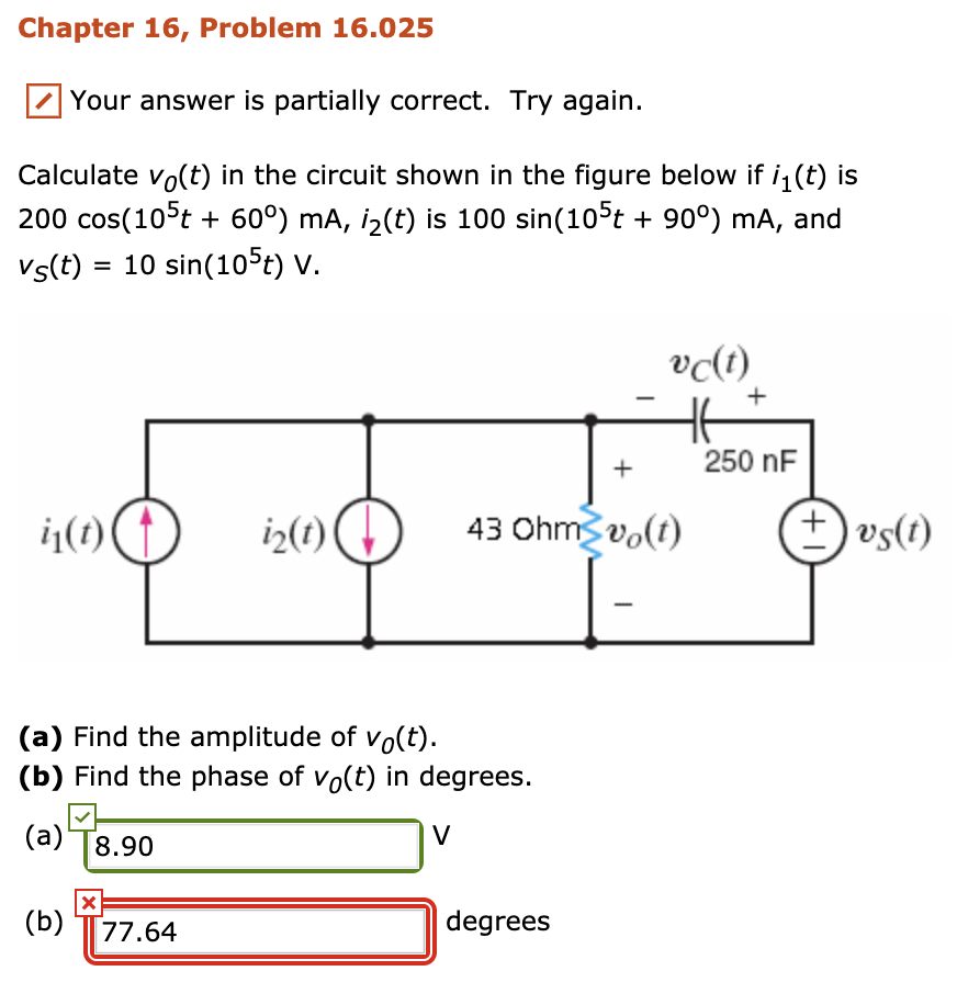 Solved Chapter 16, Problem 16.025 Your answer is partially | Chegg.com