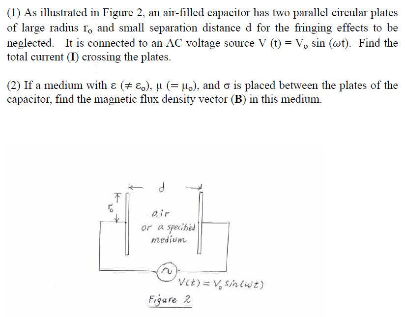 Solved (1) As illustrated in Figure 2, an air-filled | Chegg.com
