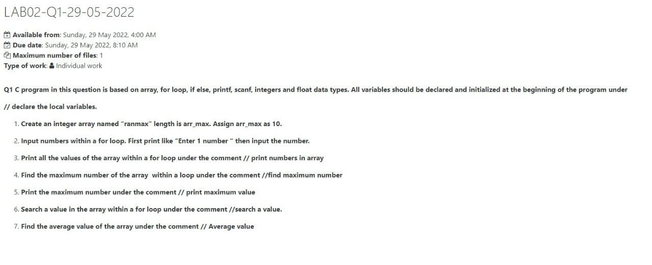 Solved LAB02-Q1-29-05-2022 Available from: Sunday, 29 May | Chegg.com