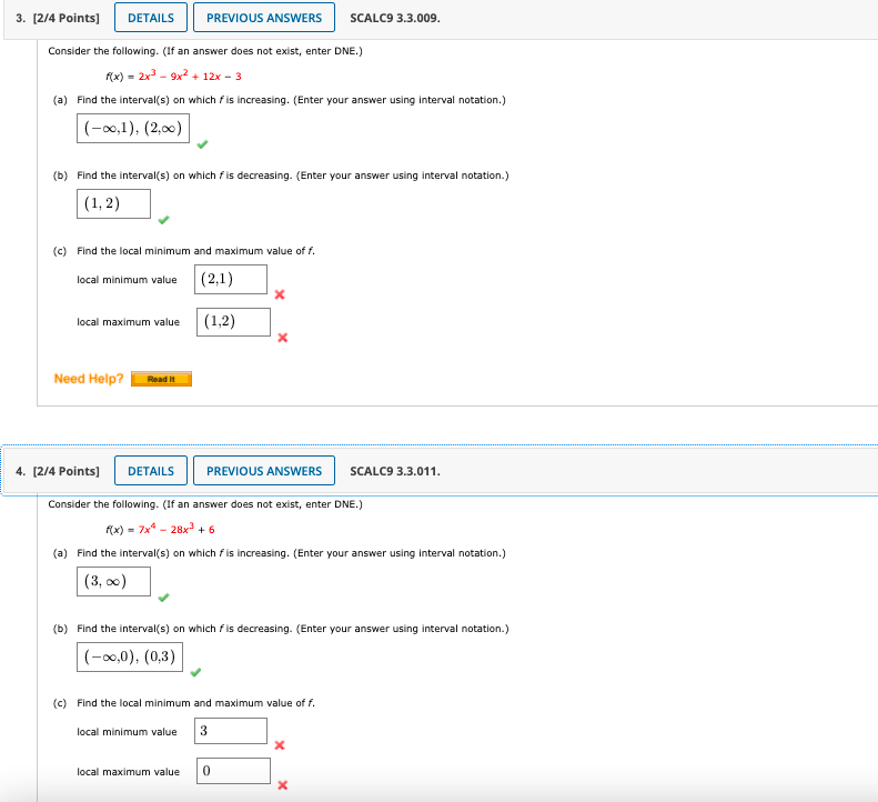 Solved 7. [2/8 Points] DETAILS PREVIOUS ANSWERS SCALC9 | Chegg.com