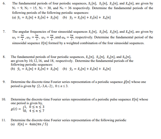 Solved The fundamental periods of four periodic sequences, | Chegg.com