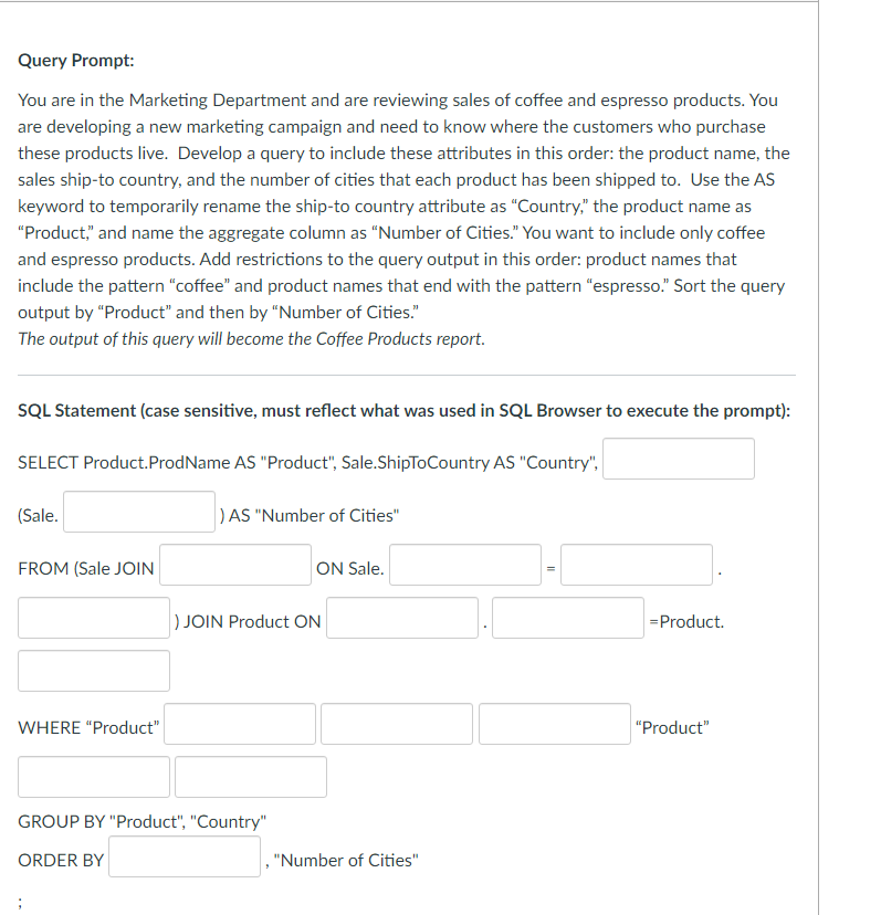 Solved Query Prompt: You are in the Marketing Department and | Chegg.com