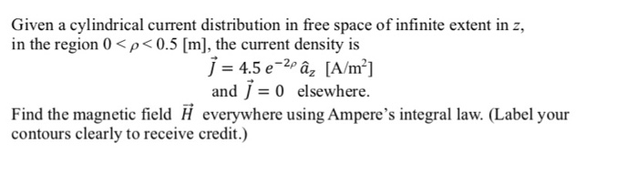 Solved Given a cylindrical current distribution in free | Chegg.com