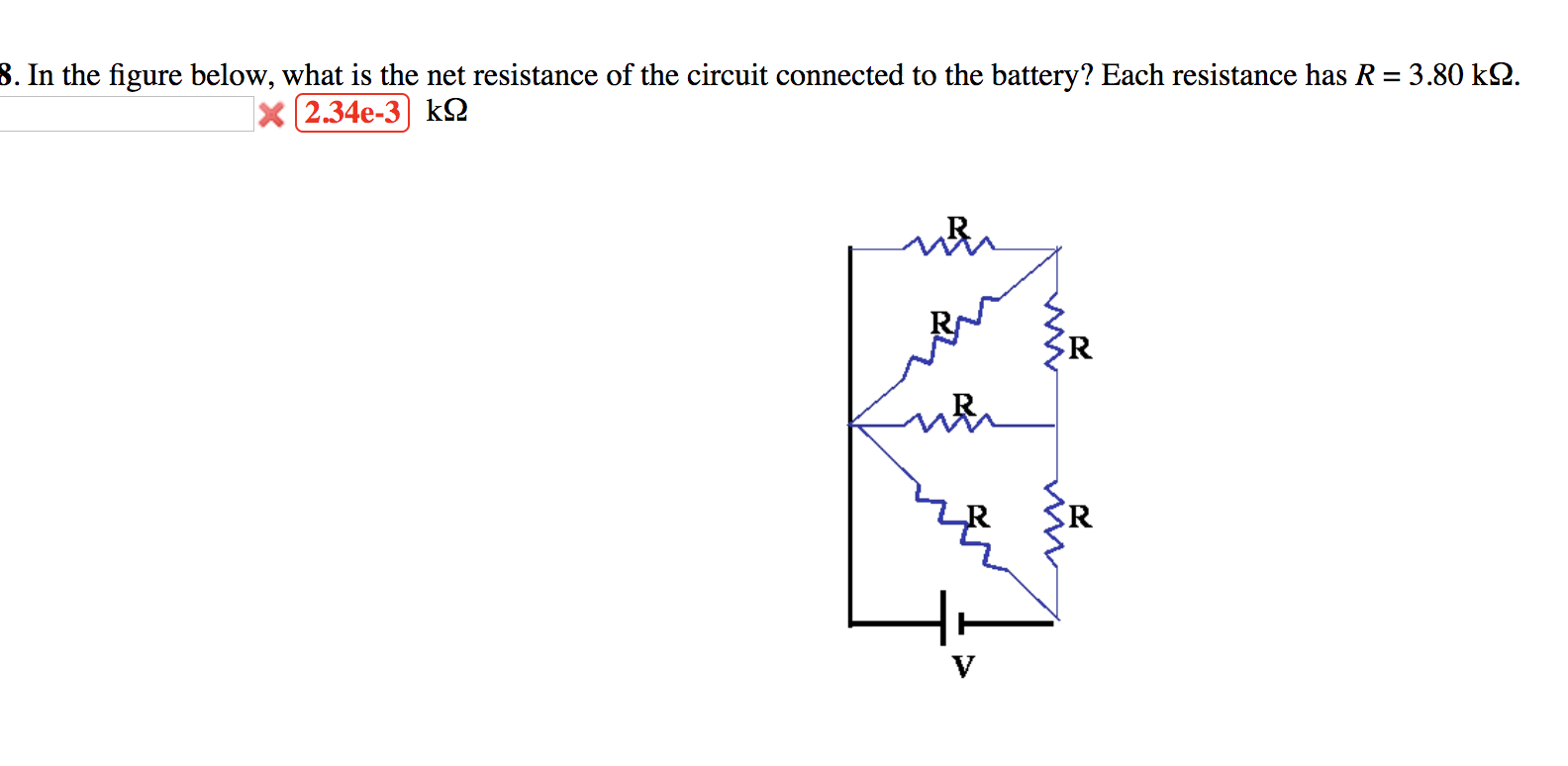 Solved 3. In the figure below, what is the net resistance of | Chegg.com
