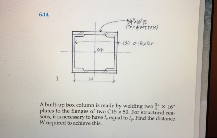 Solved 6.14 A built-up box column is made by welding two "X | Chegg.com