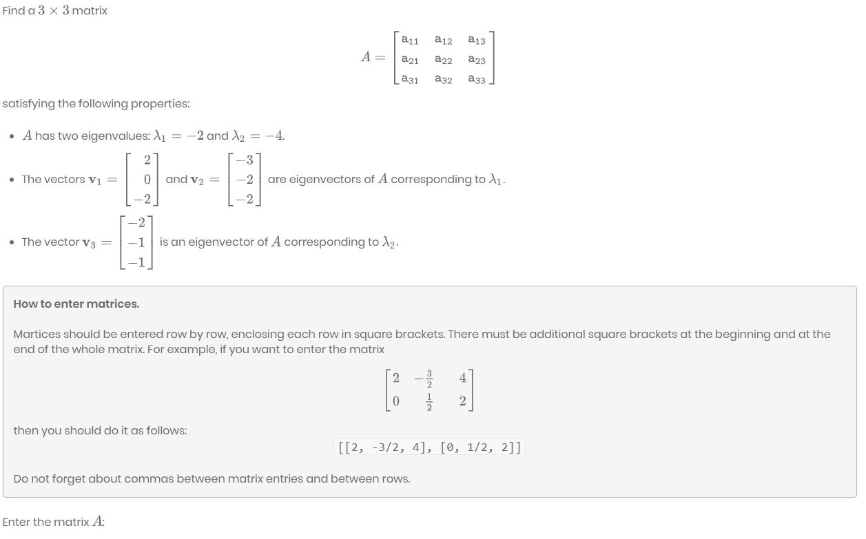 Solved Find a 3 x 3 matrix A= 211 212 213 221 222 223 La31 | Chegg.com