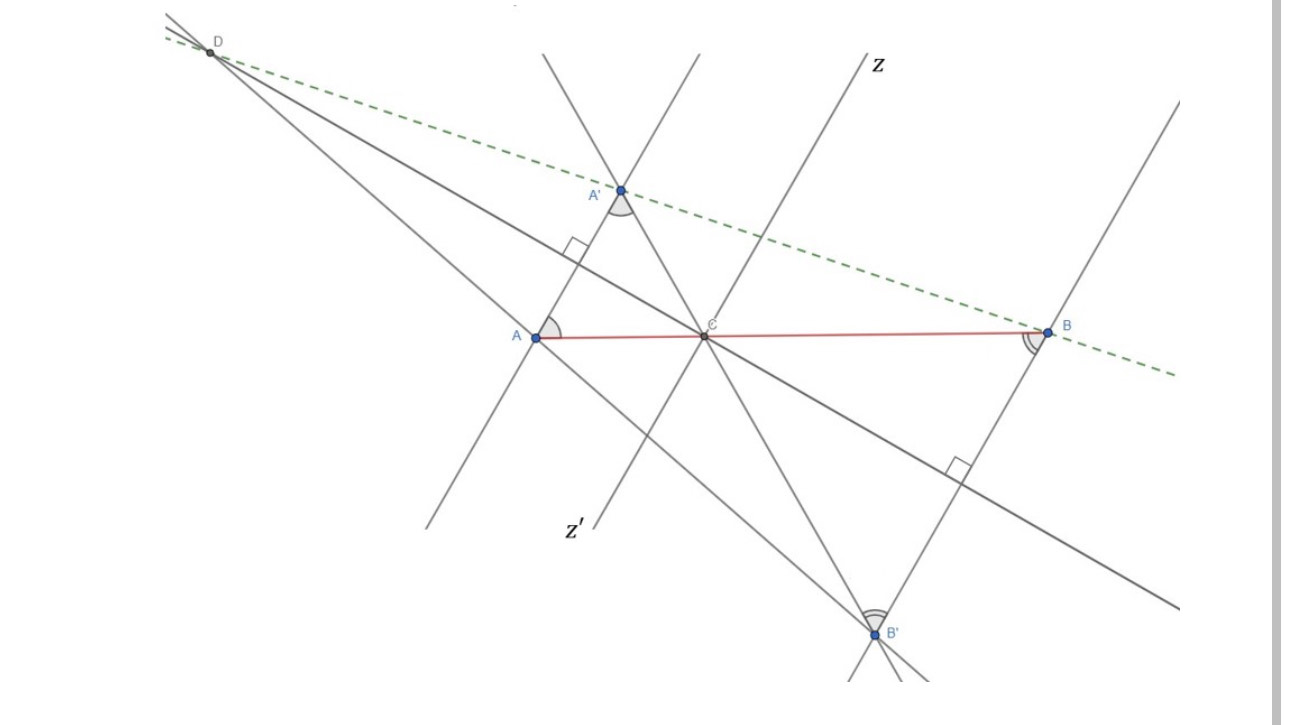 Consider a line segment AB and a line xy which | Chegg.com