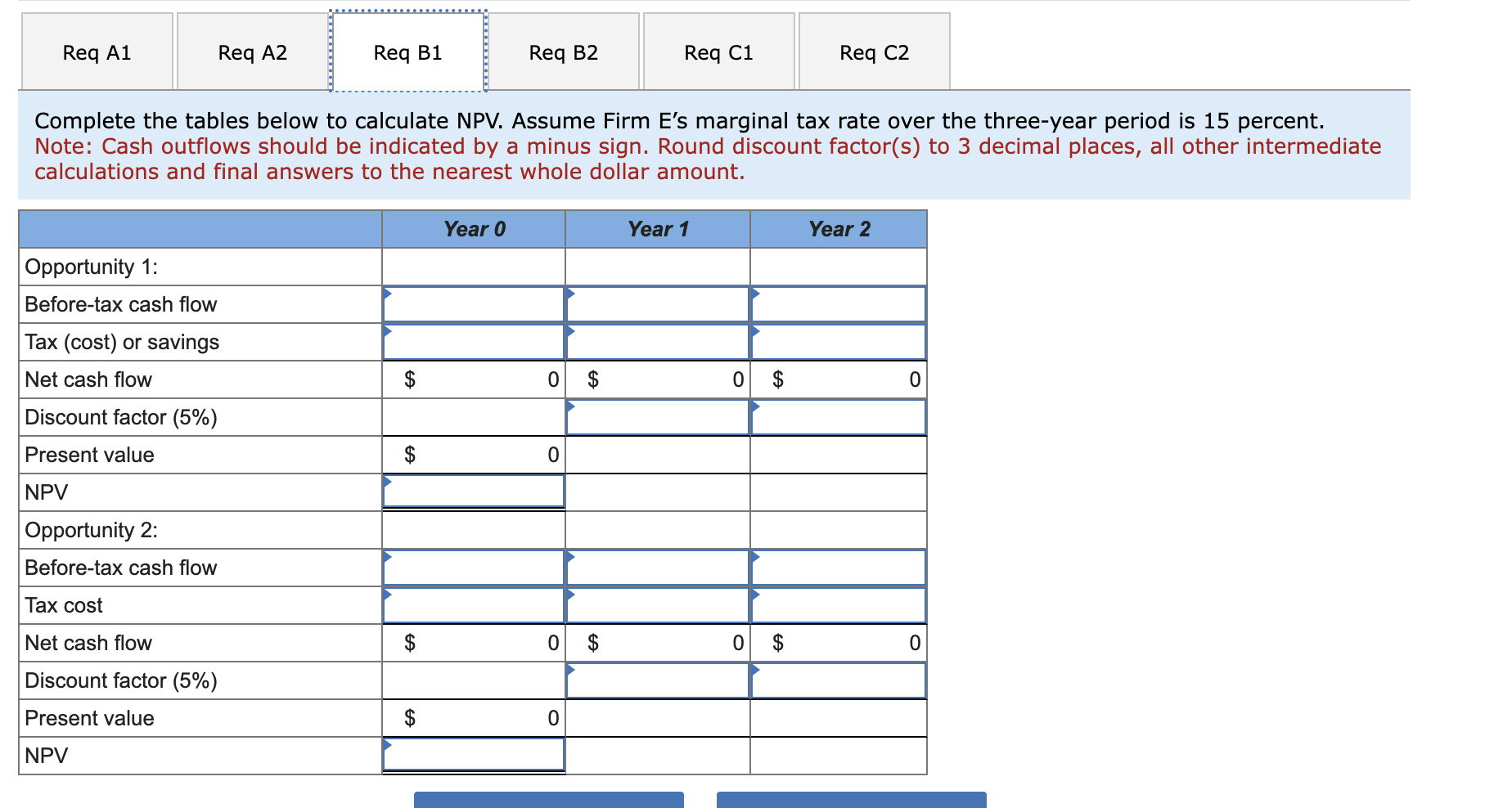 Solved Complete the tables below to calculate NPV. Assume | Chegg.com
