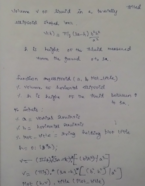 Solved The volume V of a liquid in a partially filled | Chegg.com