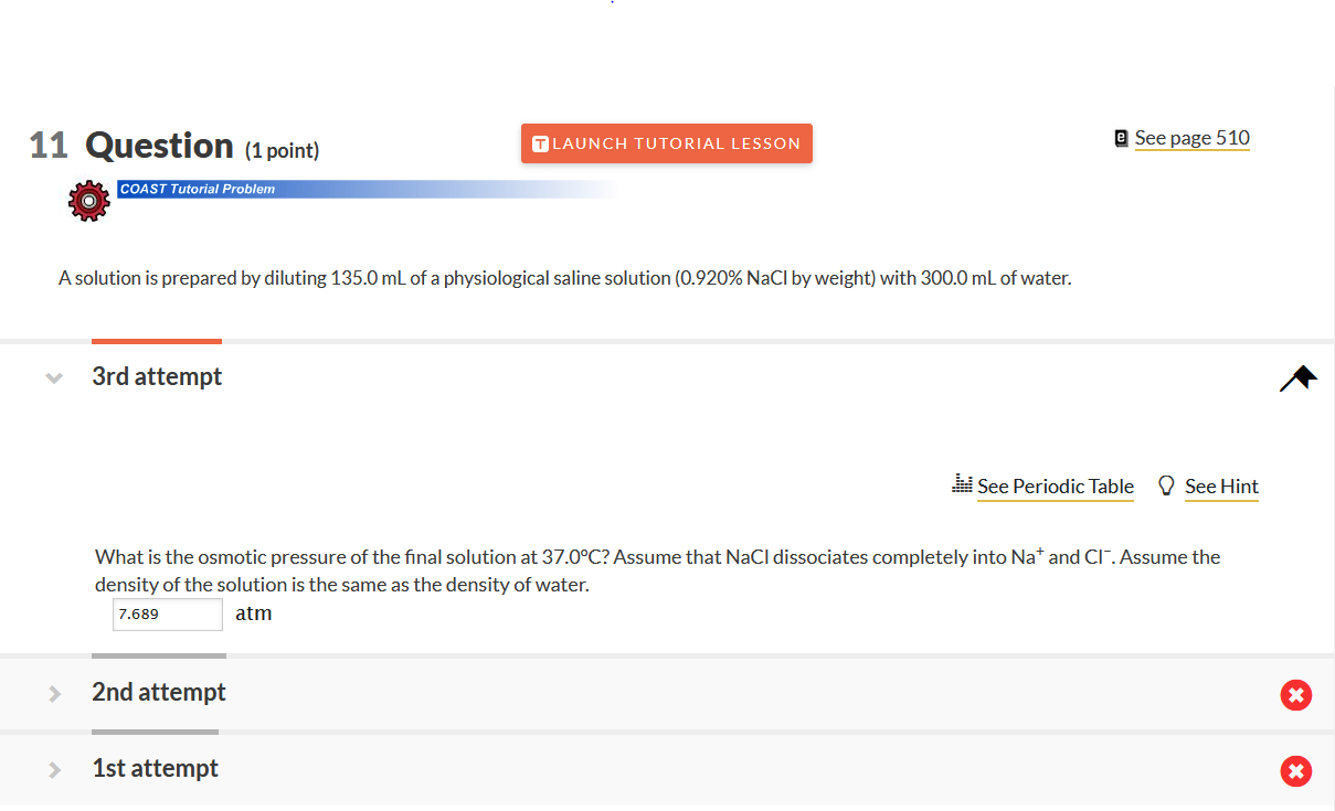 Solved 11 Question (1 point) T LAUNCH TUTORIAL LESSON @ See | Chegg.com