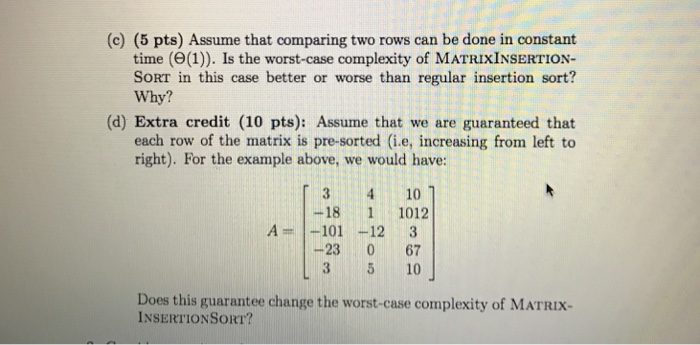 Solved I. An integer matrix is an n × m array of integers; | Chegg.com