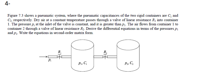 Solved Figure 7.3 shows a pneumatic system, where the | Chegg.com