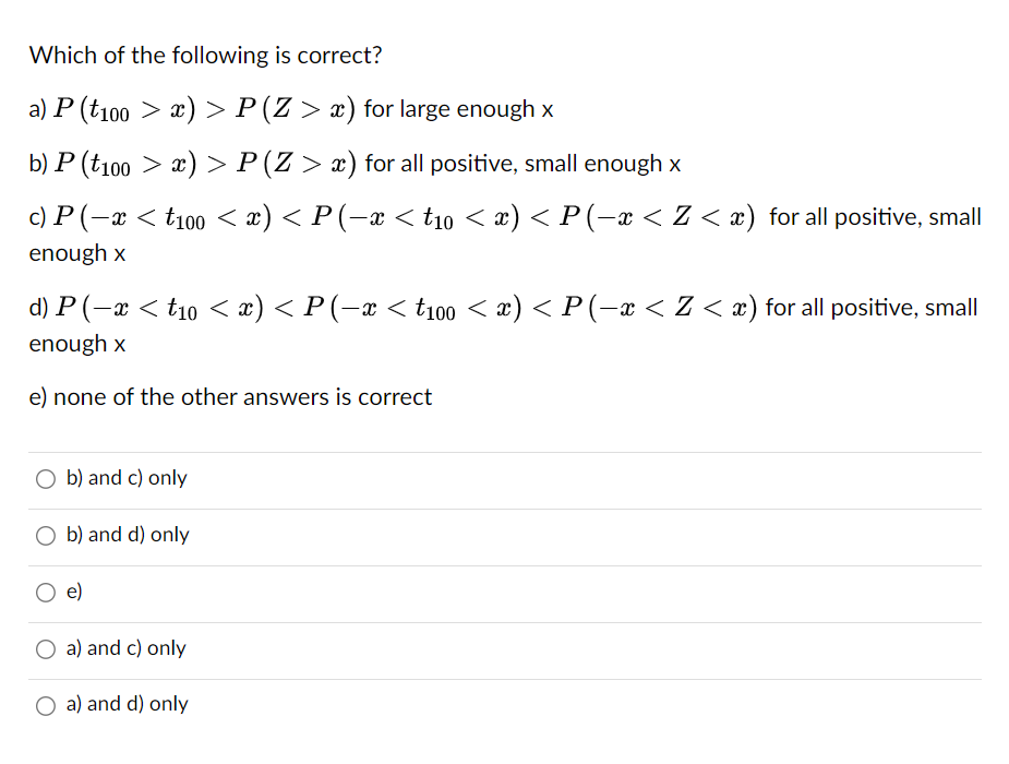 Solved Which of the following is correct? a) | Chegg.com