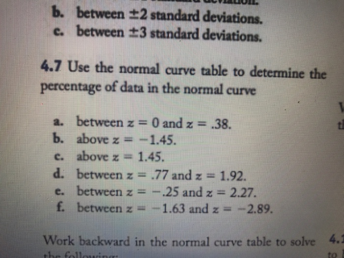 Solved between ±2 standard deviations. between ±3 standard | Chegg.com