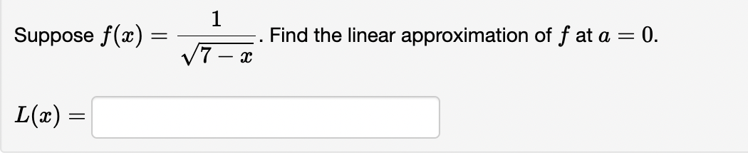 Solved Suppose f(x)=17-x2. ﻿Find the linear approximation of | Chegg.com