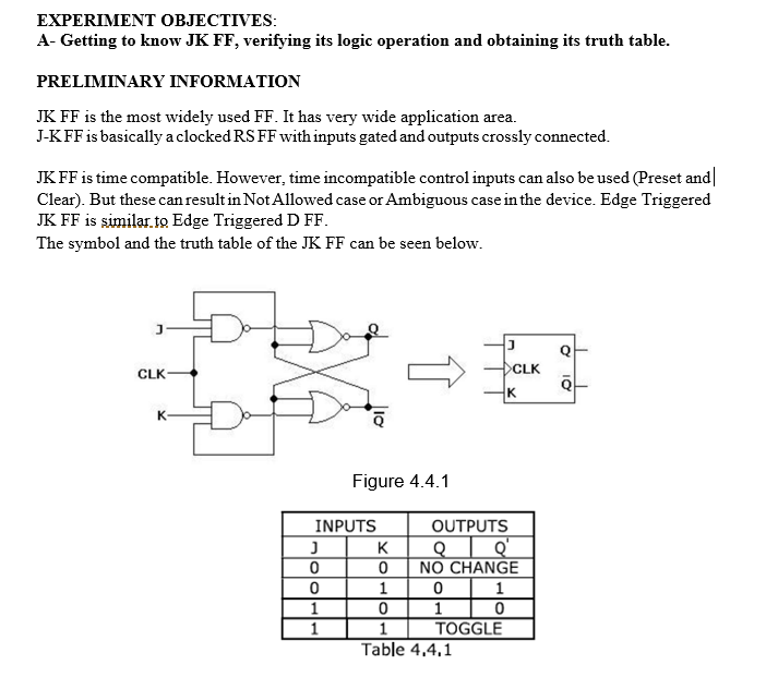 Solved EXPERIMENT OBJECTIVES: A- Getting to know JK FF, | Chegg.com