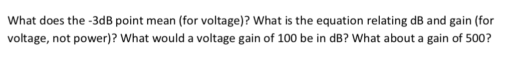 Solved What does the -3dB point mean (for voltage)? What is | Chegg.com