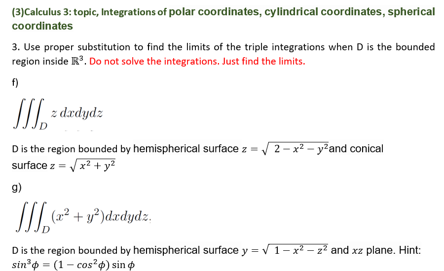Solved (3)Calculus 3: topic, Integrations of polar | Chegg.com