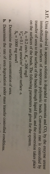 Solved Urea dissolved in aqueous solution is degraded to | Chegg.com