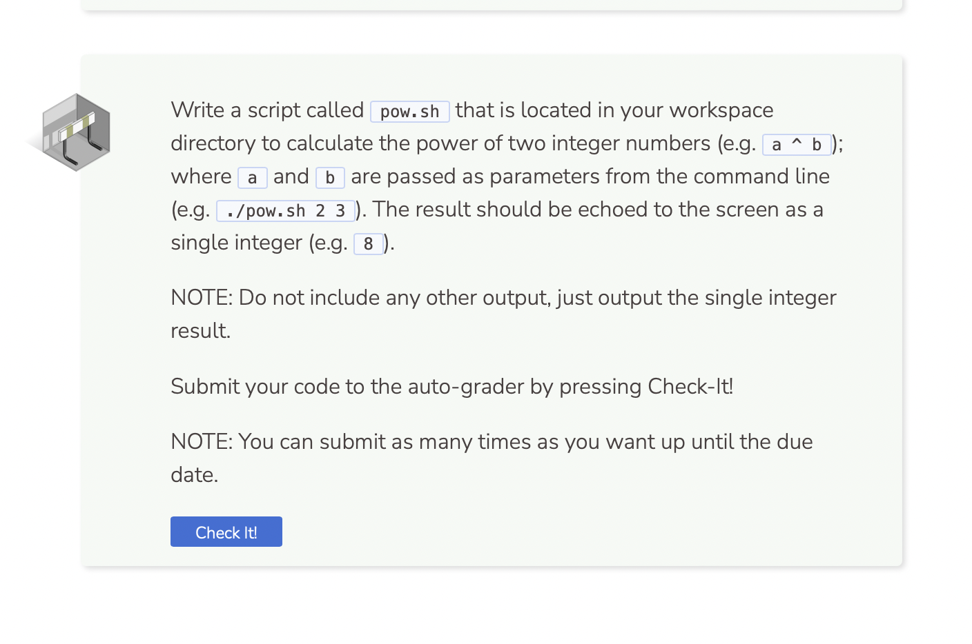 Solved Write a script called pow.sh that is located in your | Chegg.com