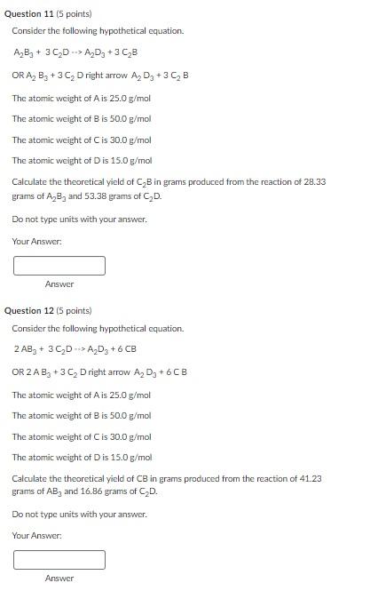 Solved Question 11 (5 points) Consider the following | Chegg.com
