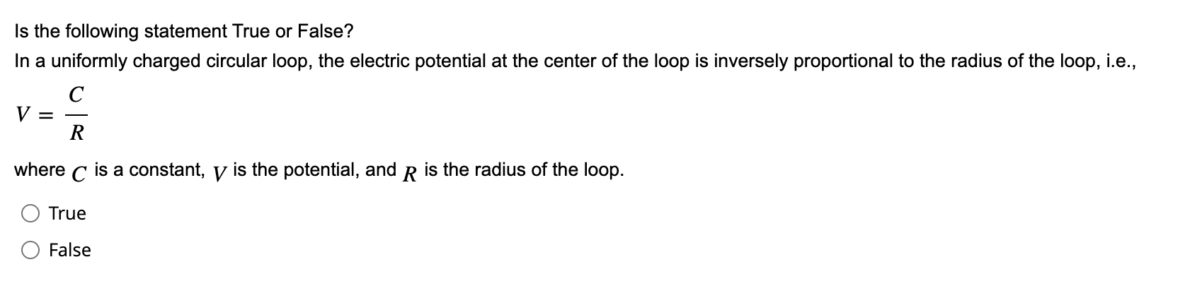 Solved Is the following statement True or False? In a | Chegg.com
