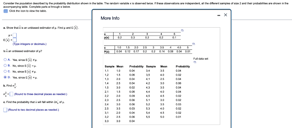 Solved Consider the population described by the probability | Chegg.com